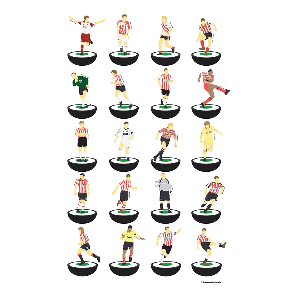 1935-2020 Sheffield United Subbuteo A3 Print/Poster