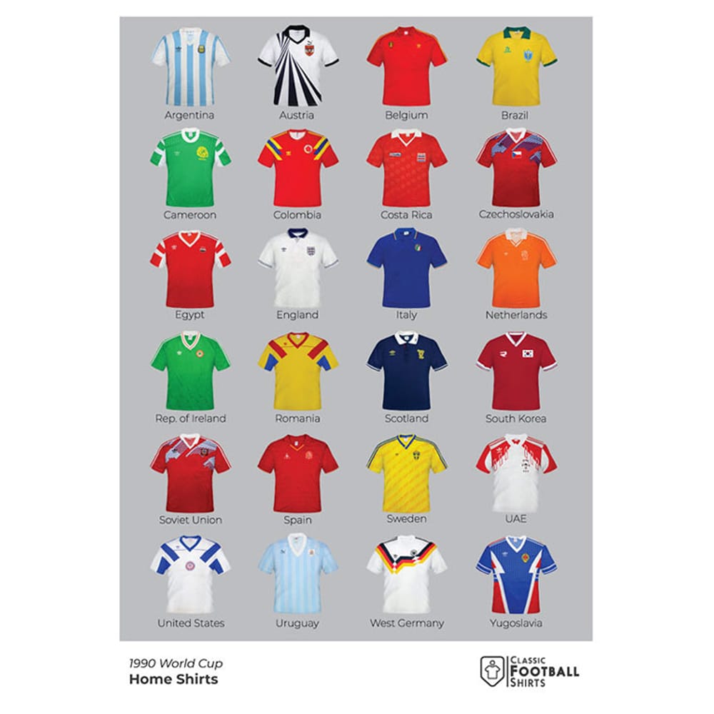 Italy 90' World Cup Historical Shirt A3 Poster