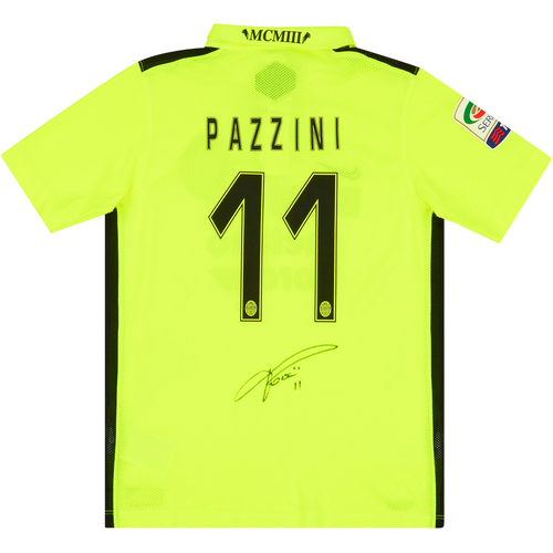 2015-16 Hellas Verona Signed Third Shirt Pazzini #11 KIDS